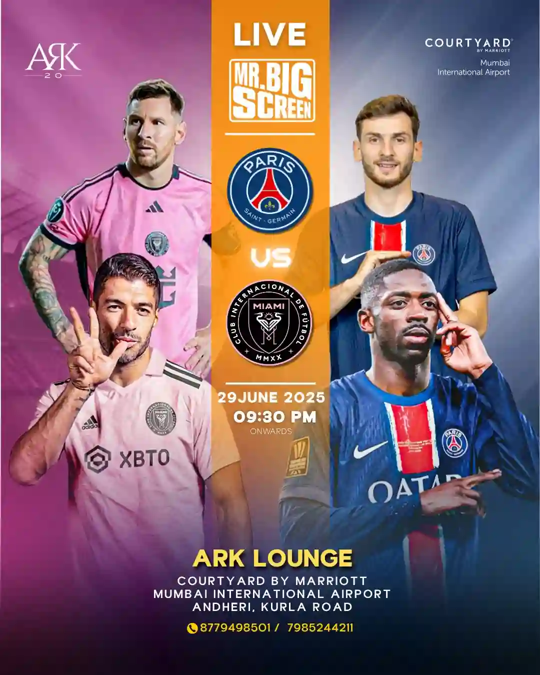 FIFA Club World Cup 2025- PSG Vs Inter Miami, Screening, Ark Lounge ...