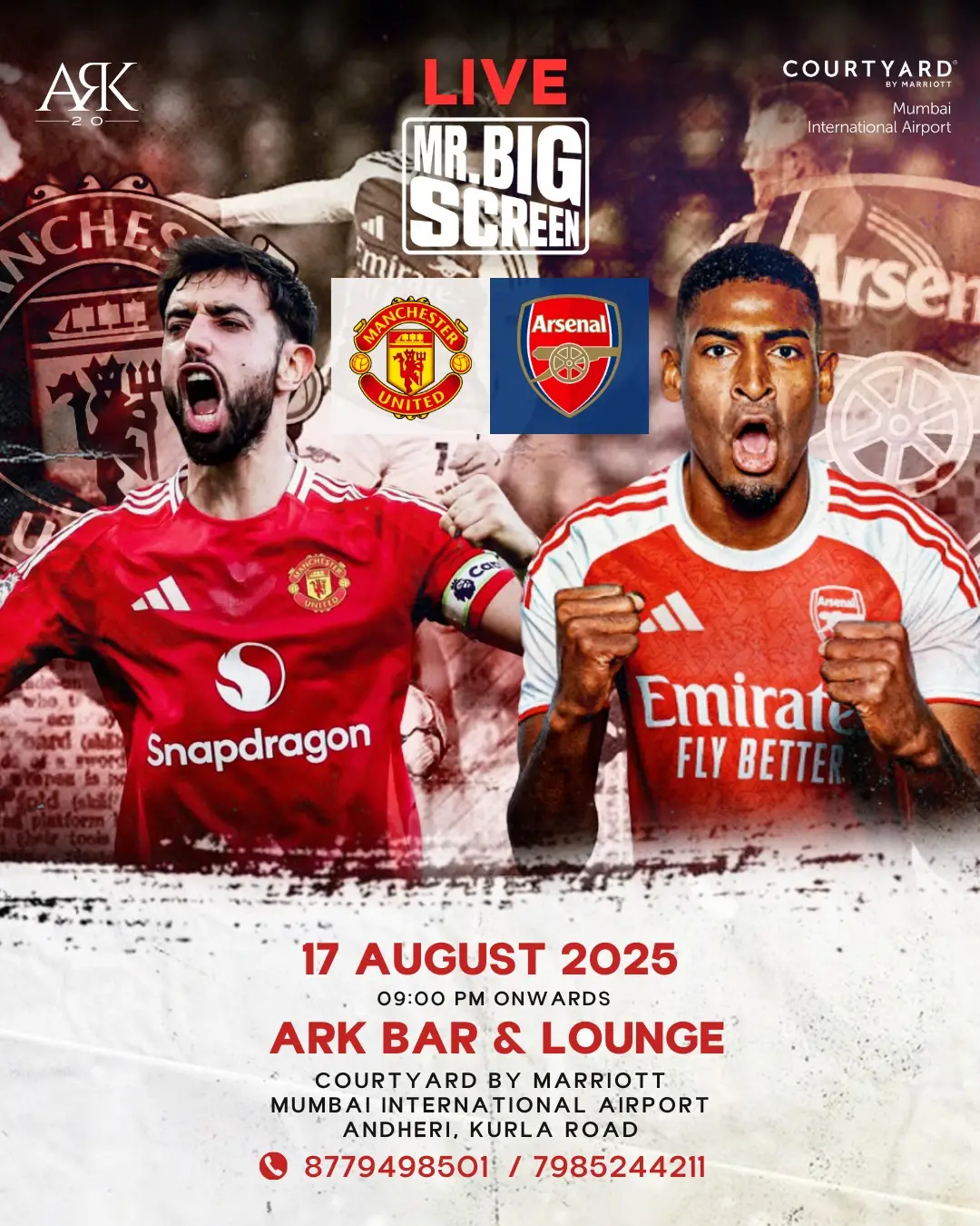 Premier League- Manchester United Vs Arsenal, Screening, Ark Bar ...